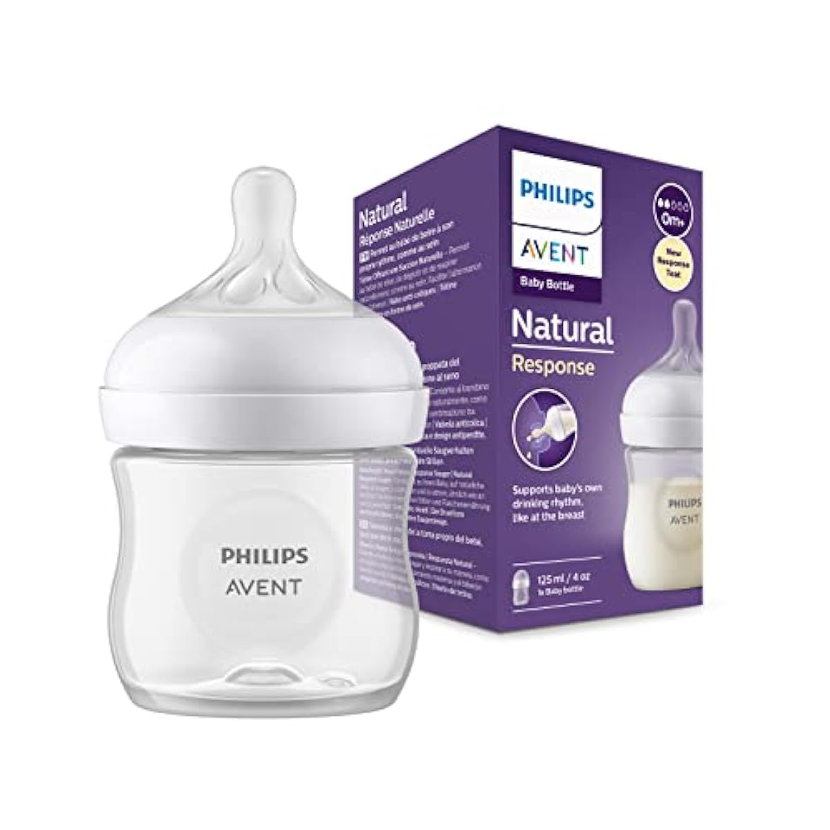 Philips Avent Natural Response 3.0 Baby Bottle 125ml Single SCY900/01 ...